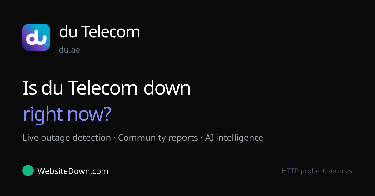 Is du Telecom Down Right Now? Live Status & Outage Reports | WebsiteDown